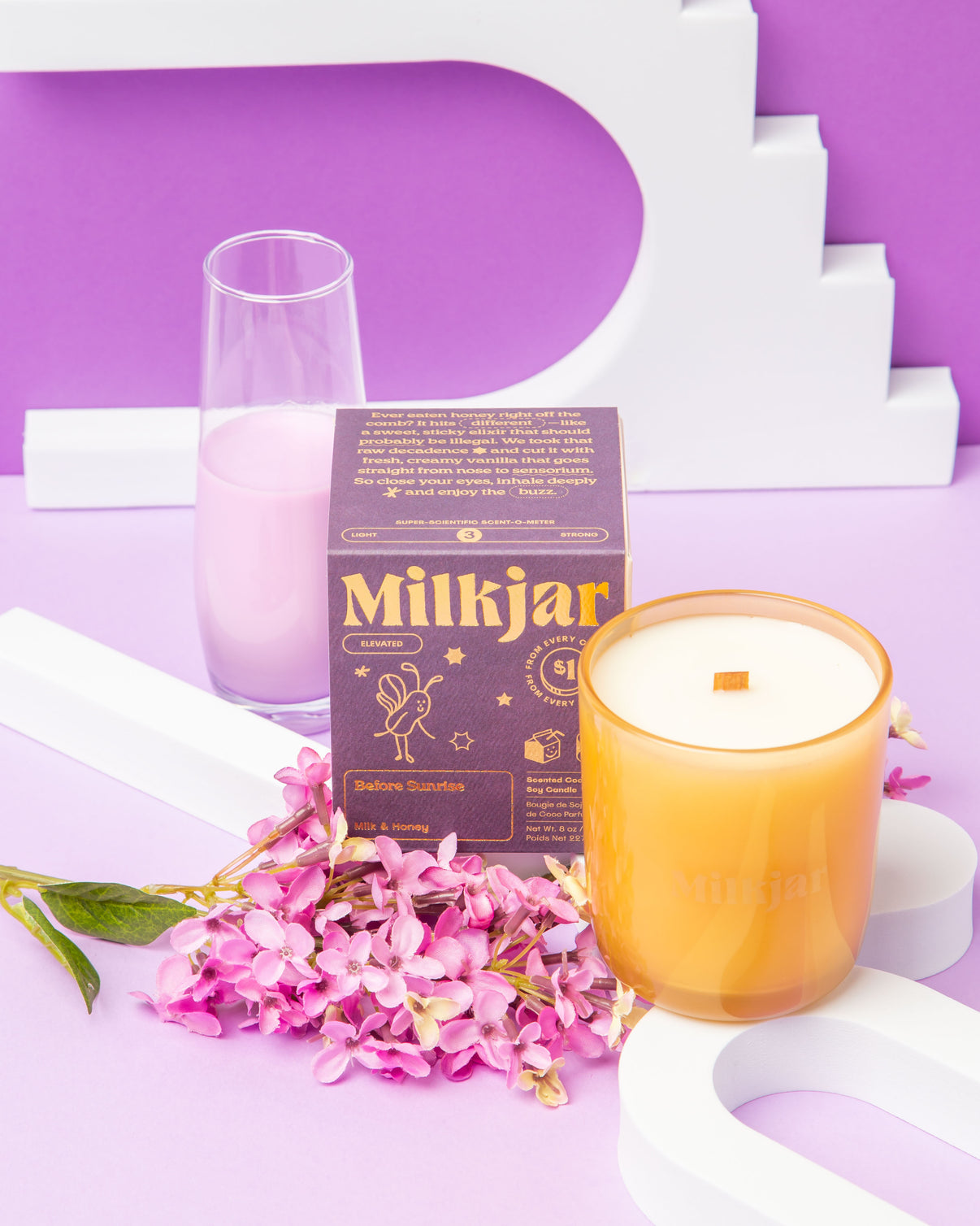 Before Sunrise 8 oz Coconut Soy Wood Wick Candle - Milk & Honey – Milk ...